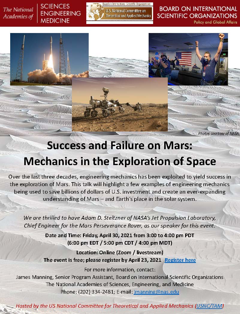 Success and Failure on Mars: Mechanics in the Exploration of Space ...