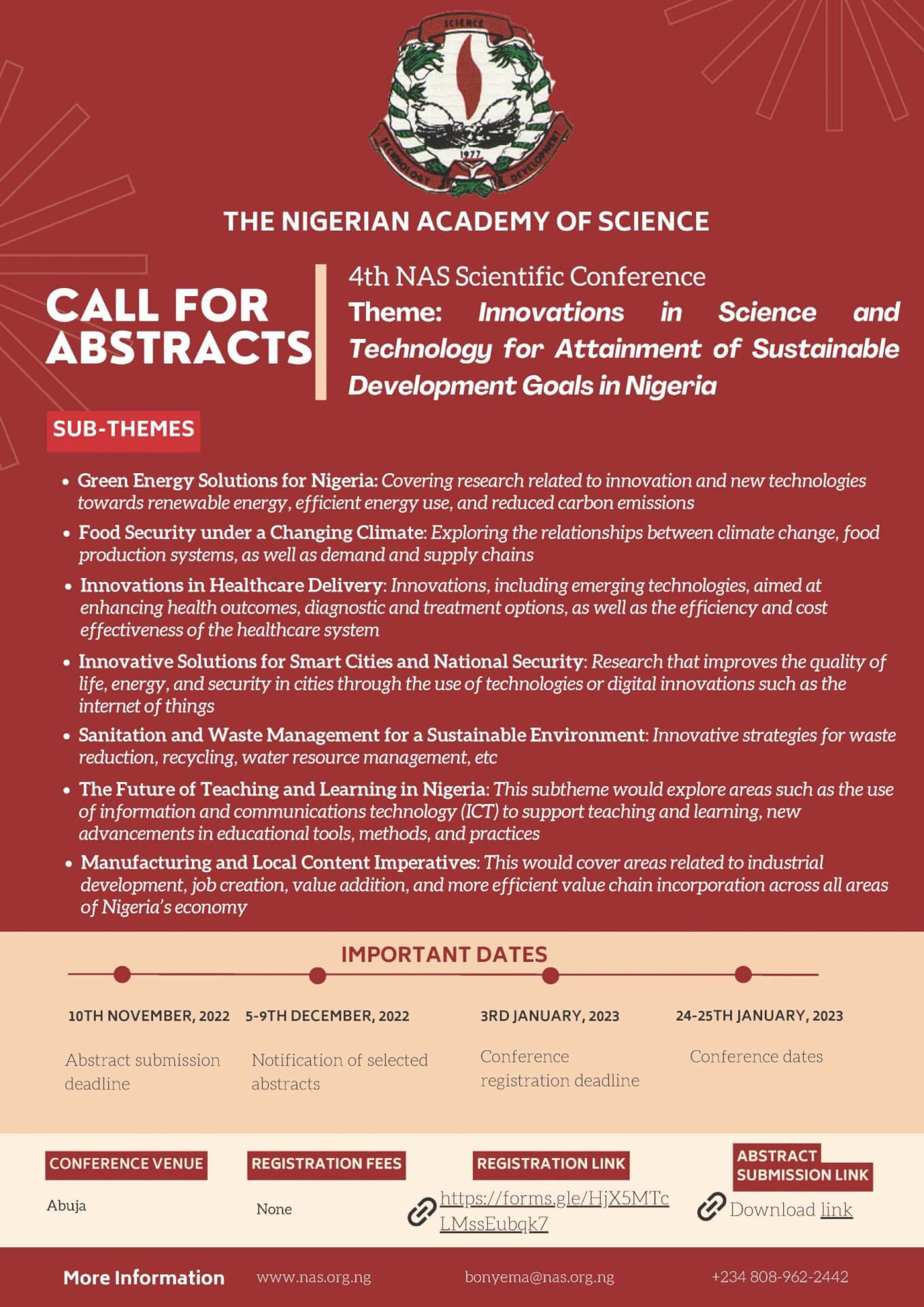 4th Annual Scientific Conference of the Nigerian Academy of Science - International Science Council